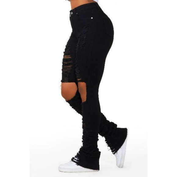 Rockstar Original | Jeans | Rockstar Stacked Ripped Jeans Black Size 4 ...